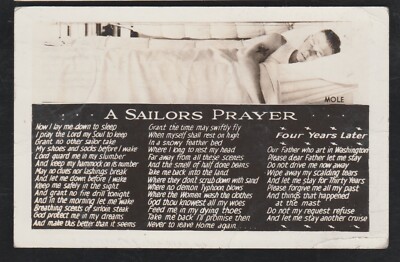 A Sailors Prayer/ sailor sleeping/ very nice prayer/ glossy postcard | eBay