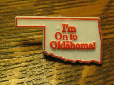 Oklahoma Souvenir Lapel Pin - Vintage "I'm On To Oklahoma" USA State ...