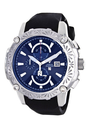 Aqua Master Men's W#NJ103 Nicky Jam Chrono Blue-Tone Dial Rubber Band ...