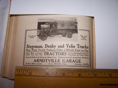 1918 Arndtville Garage STEGEMAN DENBY & VELIE TRUCKS / TRACTORS DUNDEE ...