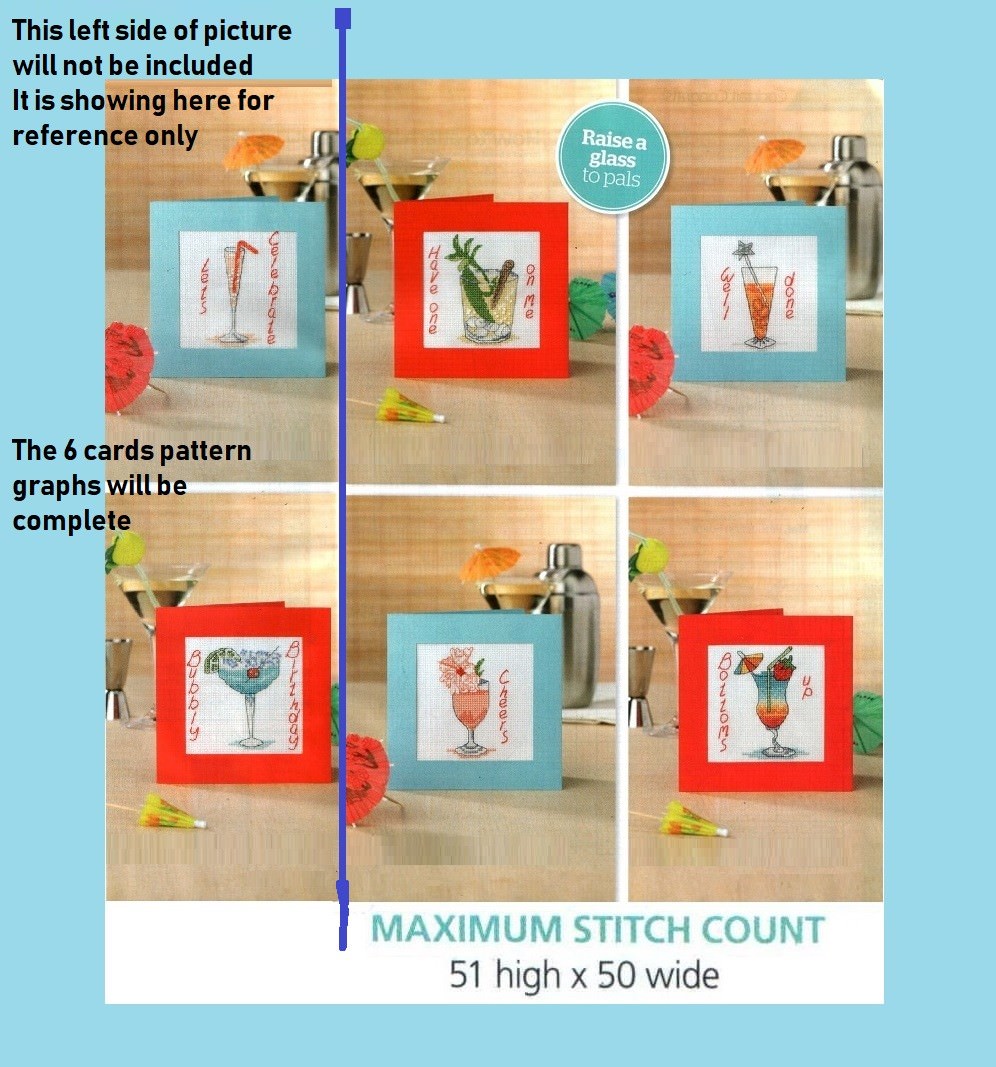 COCKTAIL CONGRATS CARDS CROSS STITCH PATTERN ONLY EQ - EUP | eBay