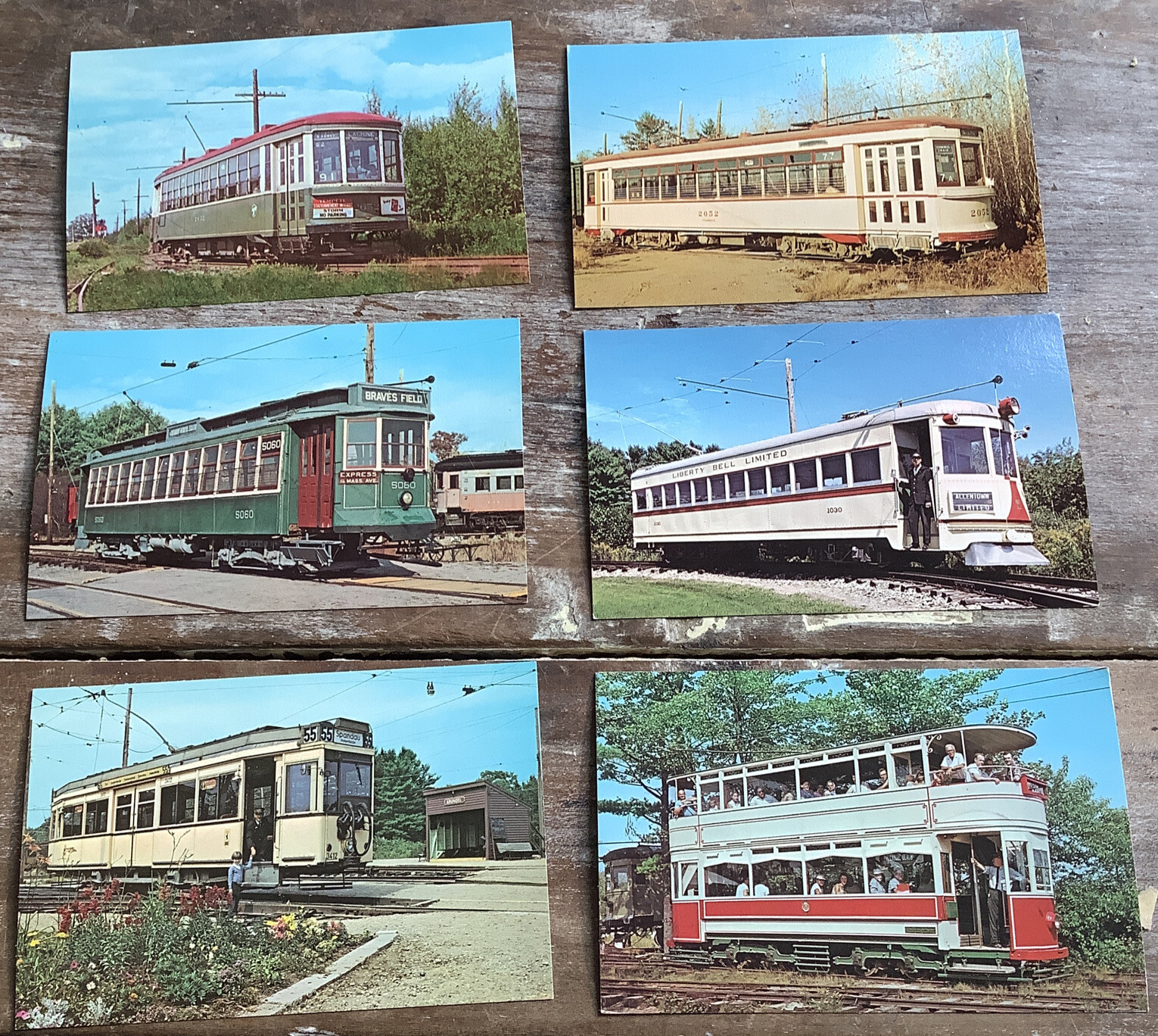 6 Unused Chrome Vintage Postcards Seashore Trolley Museum Kennebunkport ...
