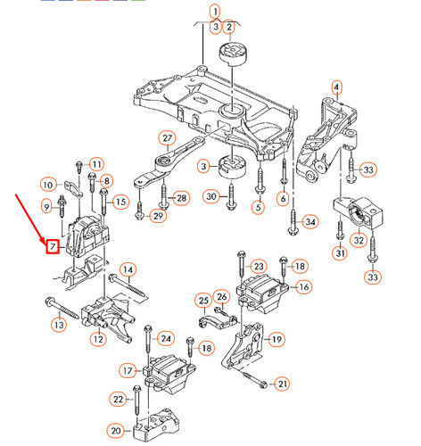 NEW AUDI A3 8P RIGHT ENGINE MOUNTING 1K0199262AR OEM NO IMPORT DUTIES ...