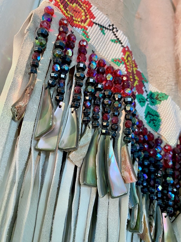 Vintage Native American Beaded Dance Powwow Regalia With Abalone Shells ...