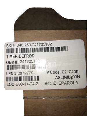 Electrolux/ Frigidaire Refrigerator Defrost Timer-- 241705102 | eBay