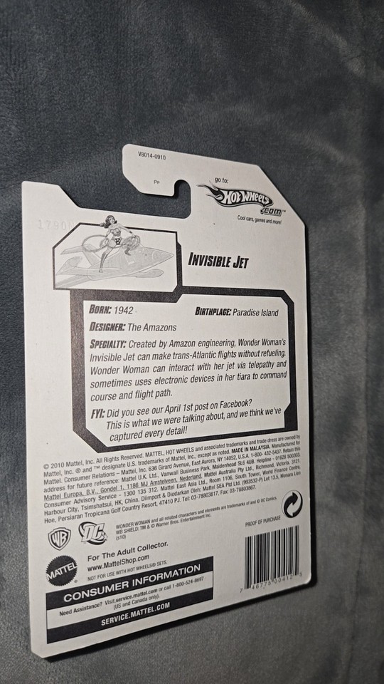 Hot Wheels 2010 SDCC Exclusive Wonder Woman Invisible Jet MIB | eBay