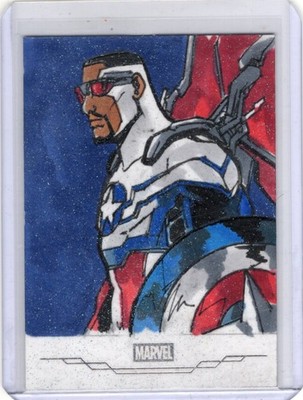 2025 Topps Chrome Marvel Captain America Sketch 1/1 Getatom Artist | eBay