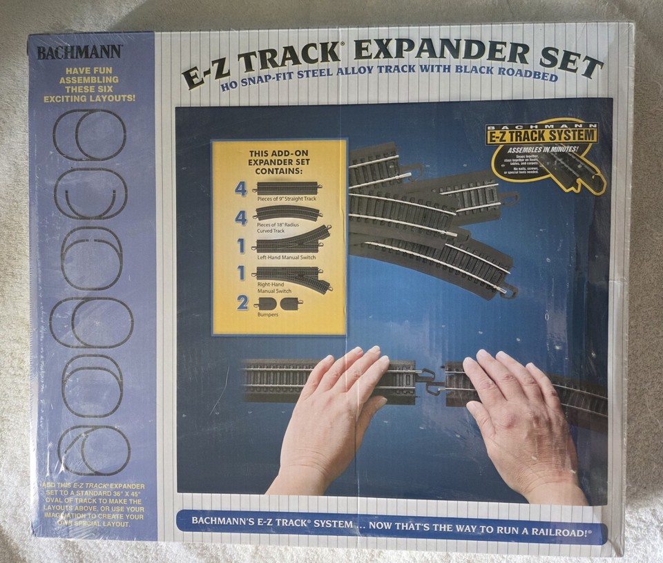 Bachmann E-Z Track Expander Set HO Snap-Fit with 12 Straight 9" Track ...