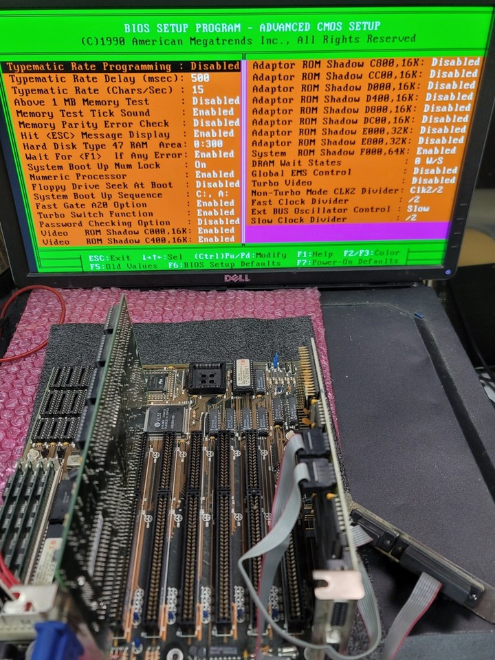 VLSI Motherboard, Intel i386 80386SX 25 CPU, 4MB RAM & Multifunction ...
