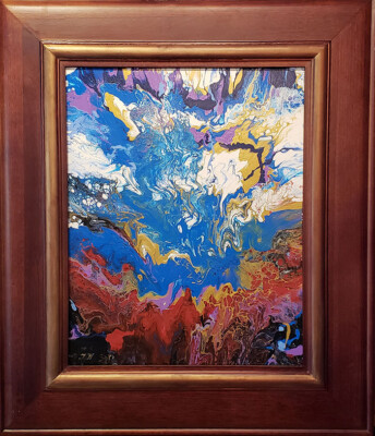 Four elements. Original framed abstract acrylic on canvas 16"x20 ...