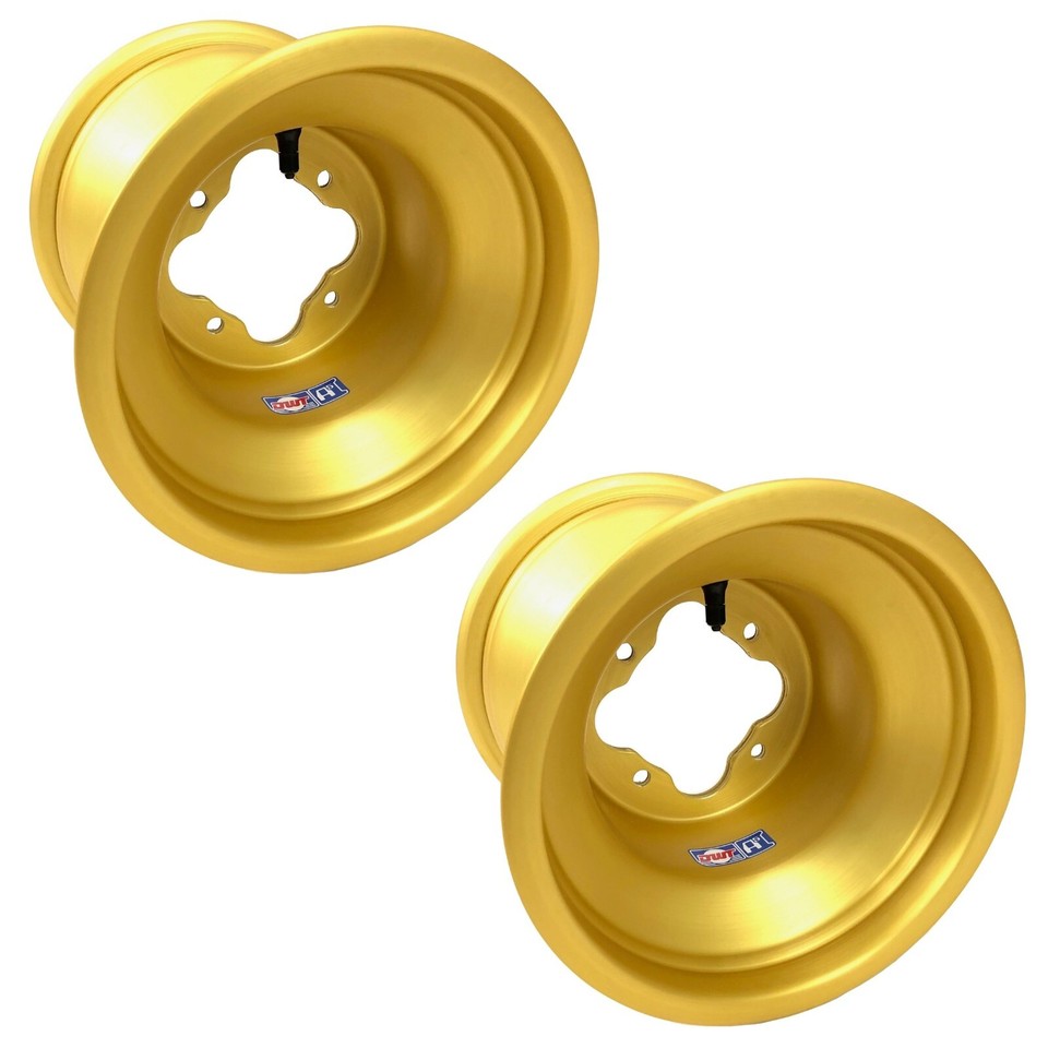 DWT Gold A5 10" Front & 9" Rear Rims Wheels Yamaha Raptor 700 YFZ450 R ...