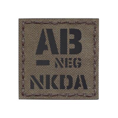 IR AB- NKDA blood type ABNEG ranger gren morale 2x2 black tactical NKA ...