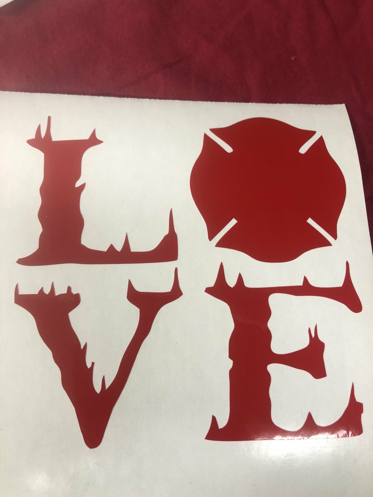 Love Fireman cross decal | eBay