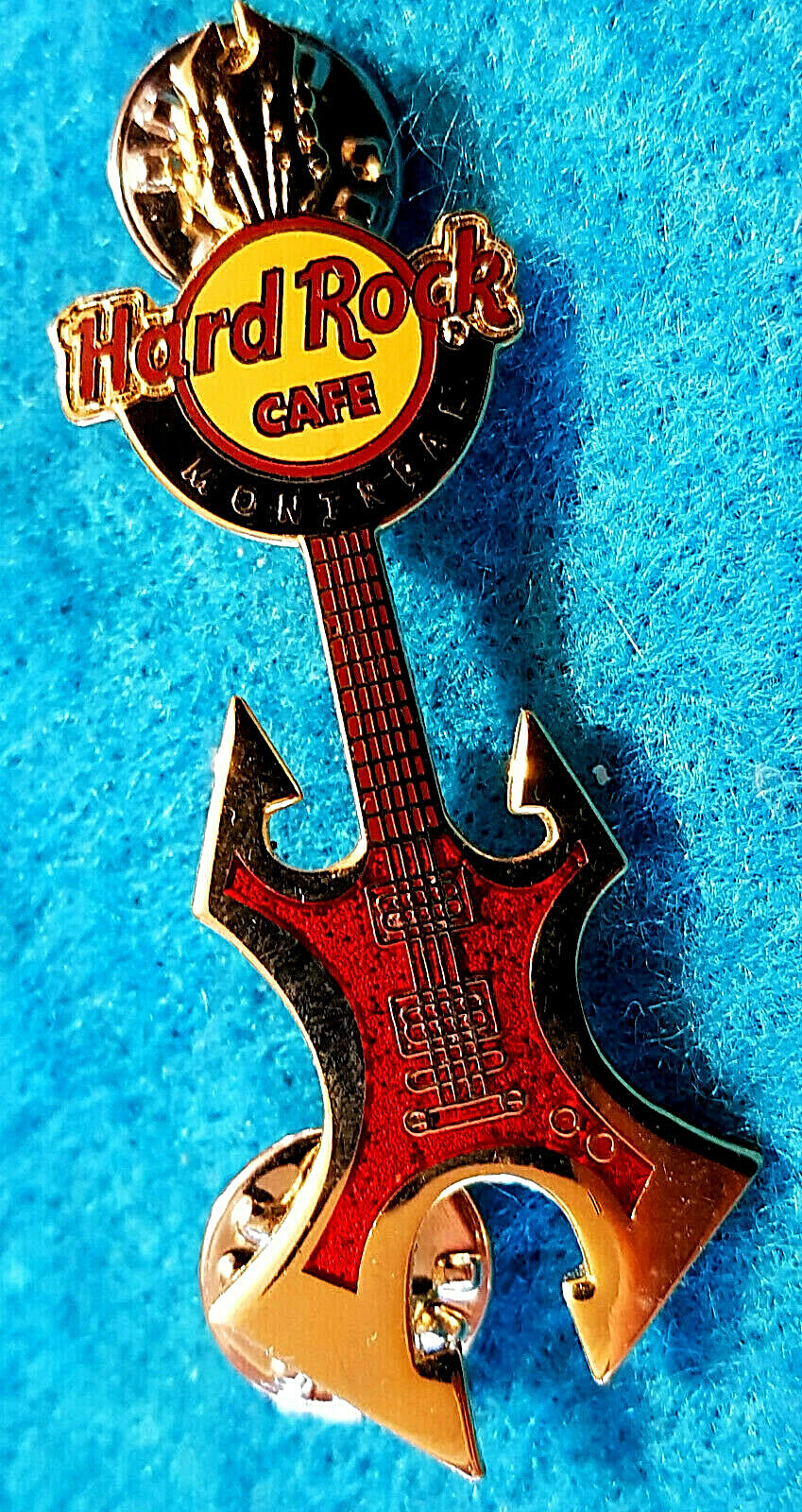 MONTREAL CANADA POLISHED GOLD & RED *ROCK GUITAR SERIES* Hard Rock Cafe ...