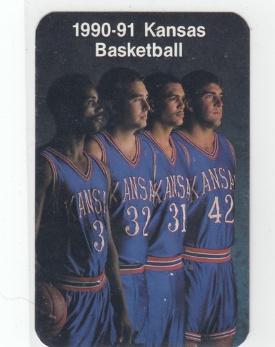 1990-91 Kansas Jayhawks Basketball TEAM SCHEDULE CARD - Mark Randall ...