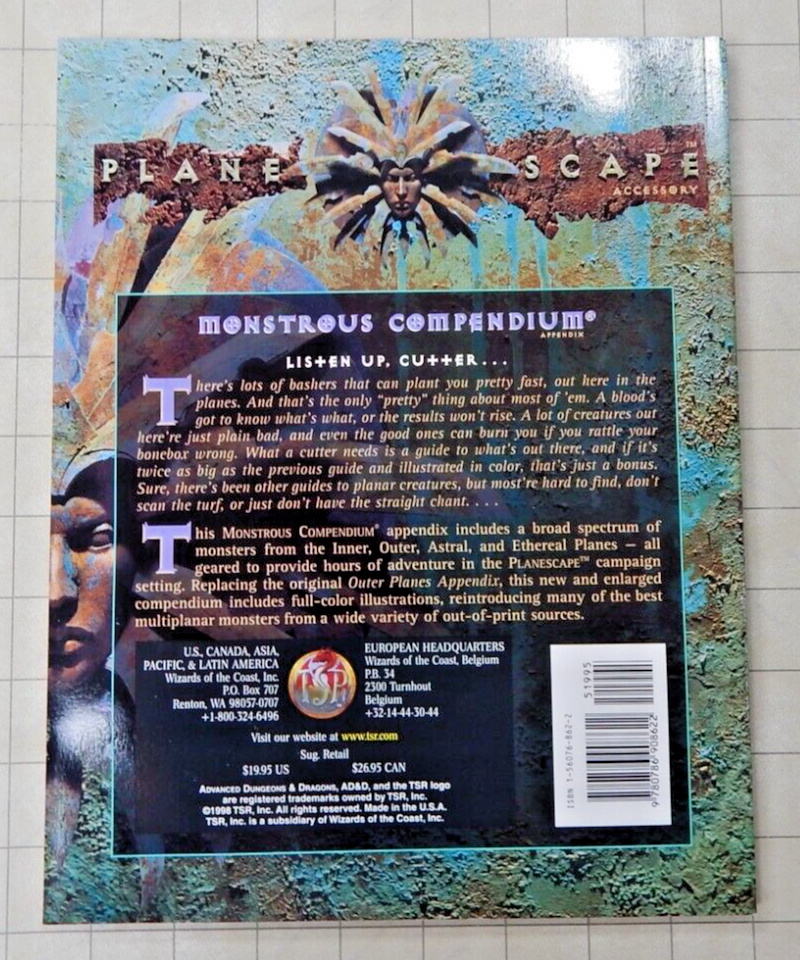 TSR Dungeons & Dragons Planescape #2602 MONSTROUS COMPENDIUM APPENDIX ...