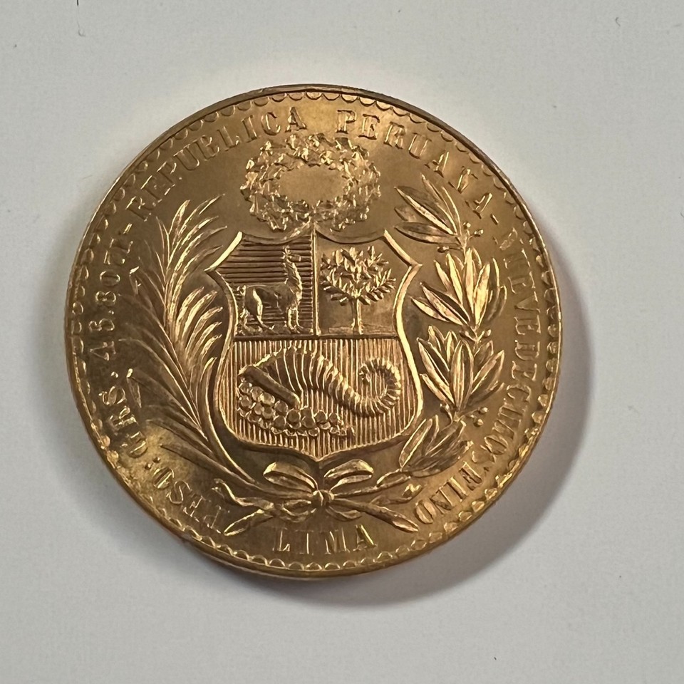 Gold 100 Soles Liberty 1960-Lima! Superb Amazing Peruvian Coin! Only ...