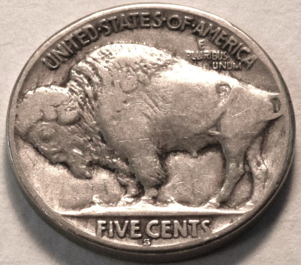 1921 S Buffalo Nickel, Middle Grade, Scarce Semi-KEY Date Original 5C ...