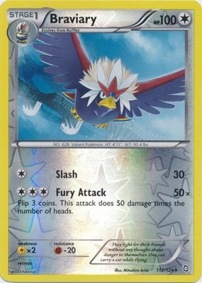 Pokemon - Braviary - 112/124 - Rare - Reverse Holo - BW - Dragons ...