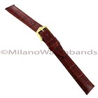16mm Hirsch Duke Alligator Grain Genuine Leather Med.Brown Matte Watch ...