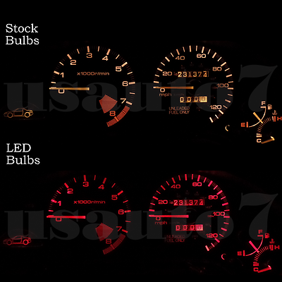 Dash Speedometer Cluster Gauge RED LED LIGHTS KIT Fits 93-97 Honda ...