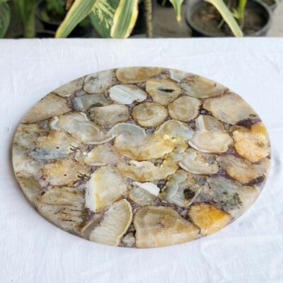 18" Agate Corner Table Top Natural Stones Handmade Work Home Decor | eBay