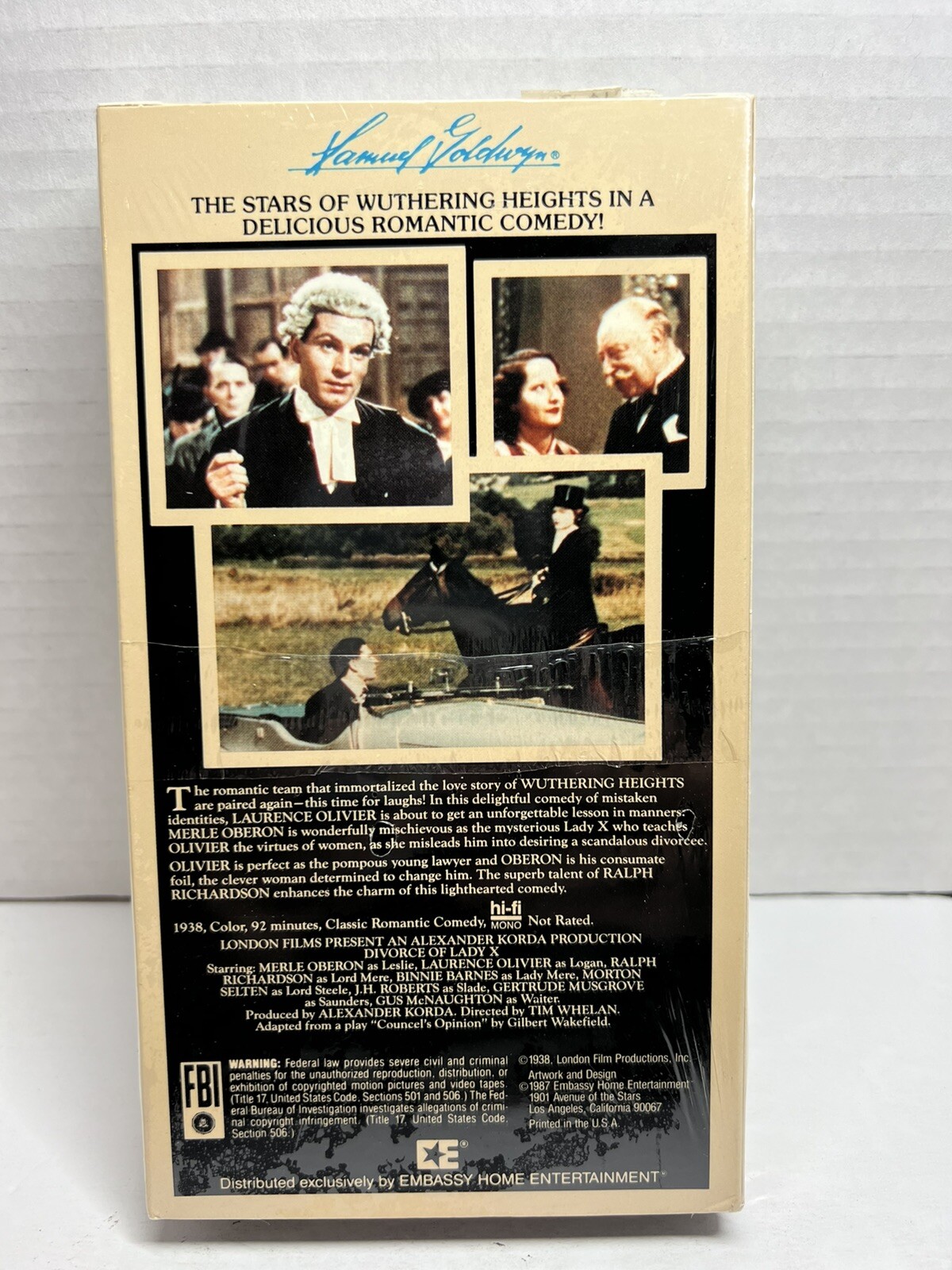 The Divorce of Lady X (VHS) Merle Oberon, Laurence Olivier, New Factory Sealed 42995308730| eBay