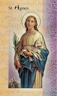 Saint St. Agnes - Biography, prayer, Feast Day, etc... Folder Card | eBay