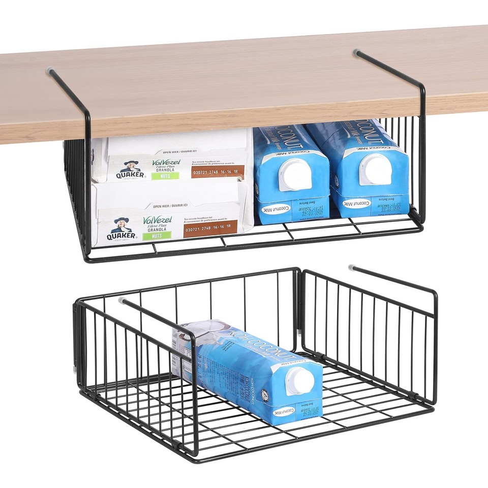 Steel 2pack Under Cabinet Shelf Basket Hanging Wire Rack Storage ...