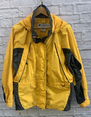 Vtg Columbia Fire Ridge Hooded Ski Jacket Coat Women’s Medium Yellow ...