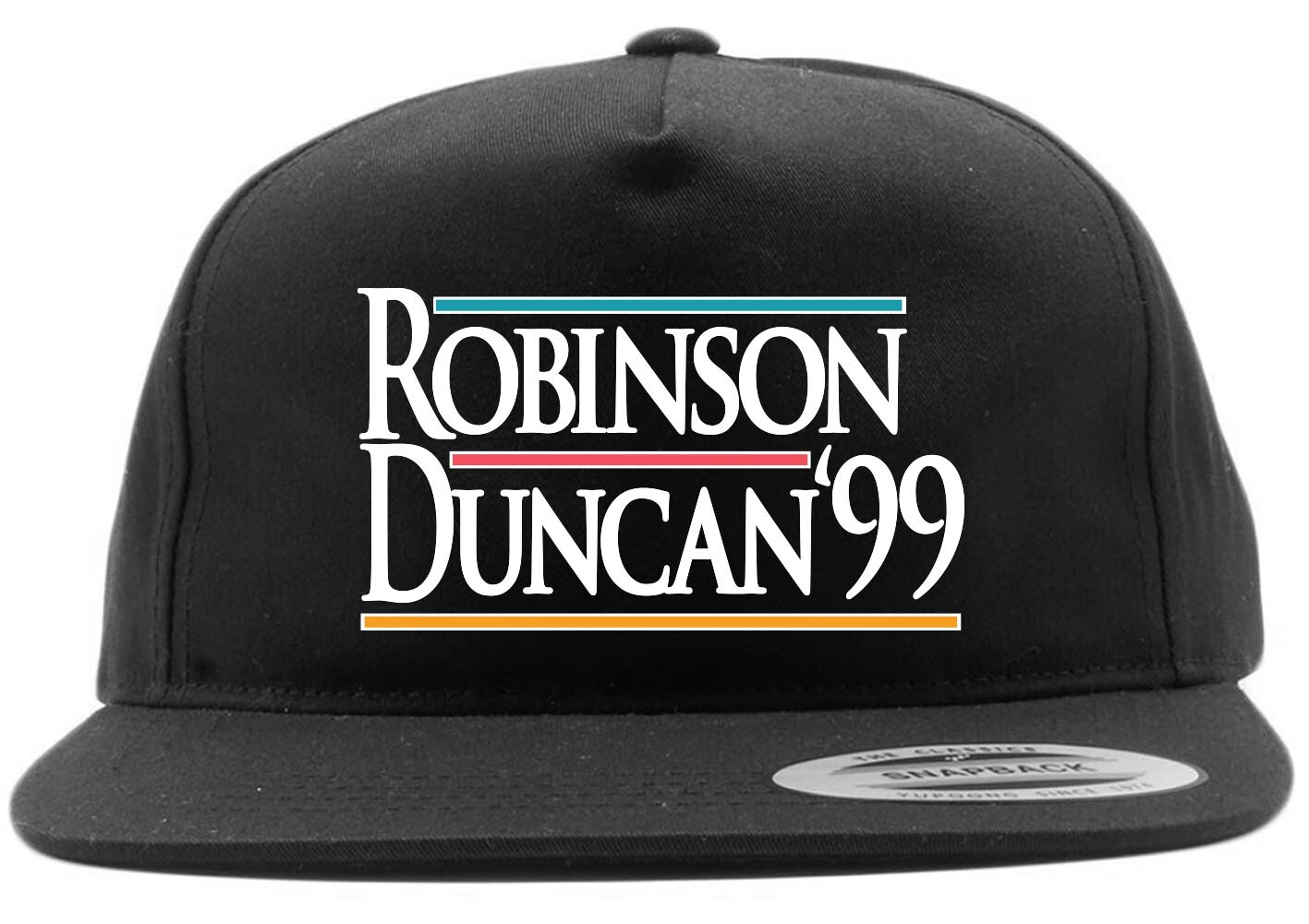 Black Tim Duncan David Robinson San Antonio Spurs 1999 Snapback Hat | eBay