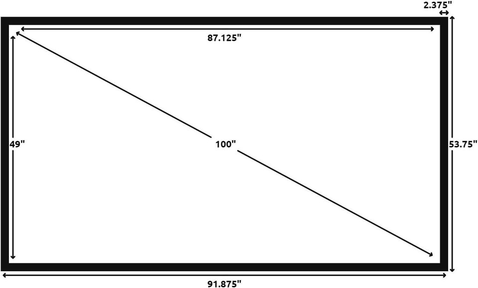 Silver Ticket 100" inch Fixed Frame Projection Screen 16:9 4K HDTV ...