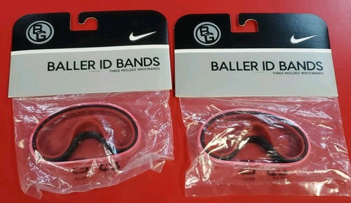 Nike BATTLEGROUNDS 2005 BALLER ID Bands Silicone Wrist Bracelets PINK ...