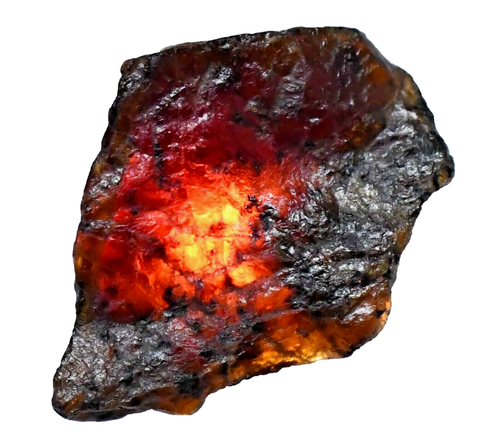 Untreated Natural Orange Hessonite Garnet 21.15Ct Certified Facet Rough ...