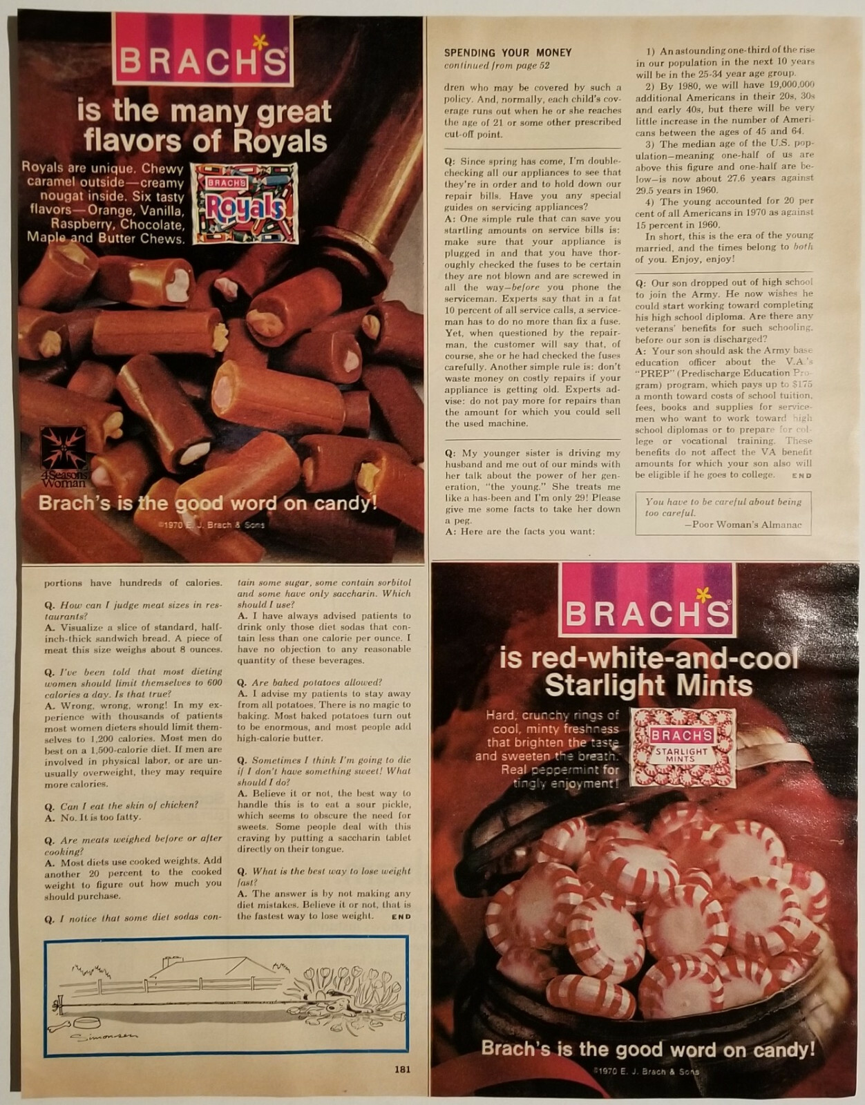 Vintage BRACH'S Starlight Mints & Royals 1971 Large Magazine Ad ...