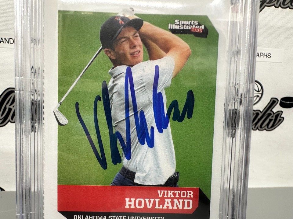 VIKTOR HOVLAND 2019 SI FOR KIDS SIGNED AUTOGRAPHED GOLF RC CARD BECKETT ...