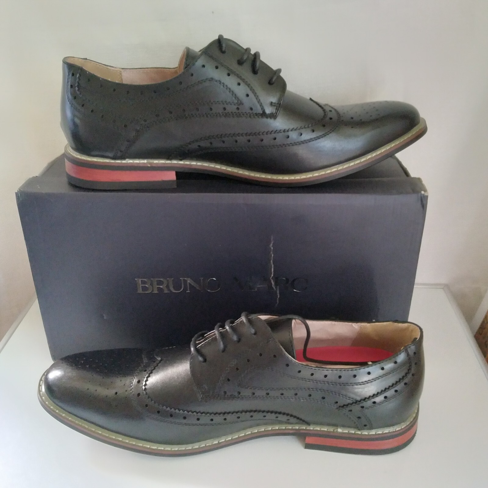 Bruno Marc Dress Shoes Mens Size 12 Prince 3 Black Oxfords Pointed Toe ...
