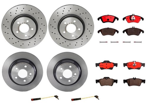 Brembo Front & Rear Full Brake Kit Disc Rotors Ceramic Pads Sensors For ...
