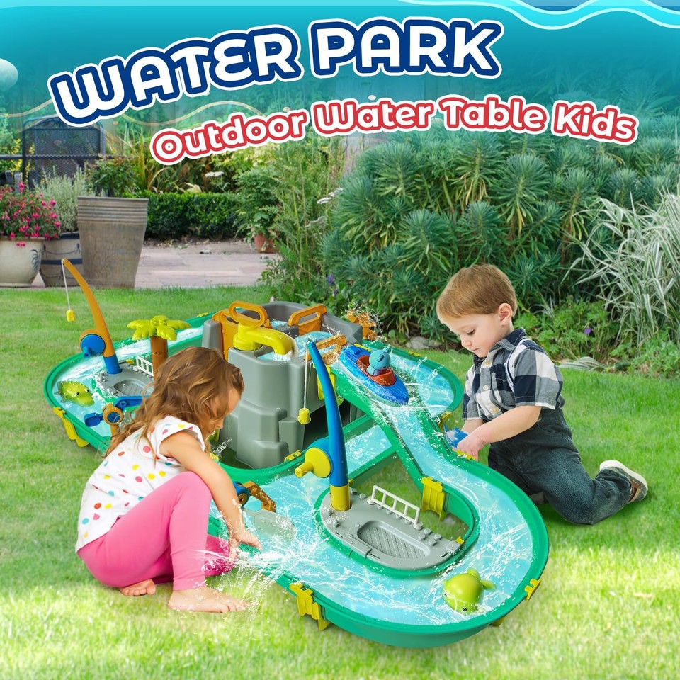 Water Table Toys, Kids Outdoor Water Table Toys Water Activity Table ...