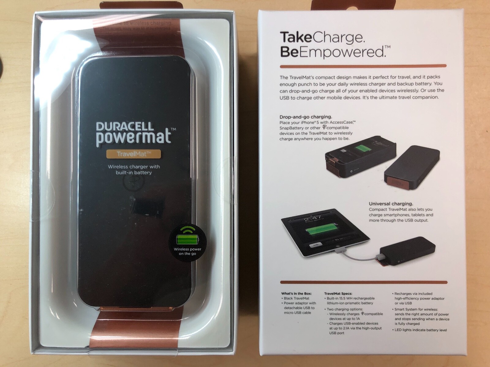 Duracell Powermat POWER BANK TravelMat Back-Up Battery/Wireless Charger ...
