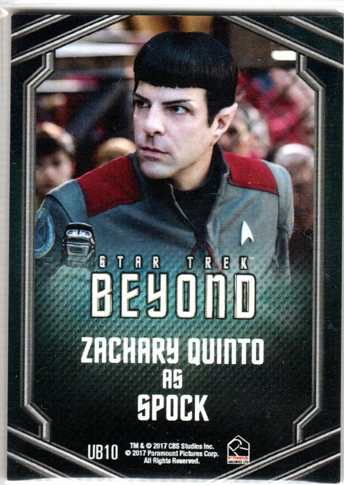 STAR TREK BEYOND MOVIE UB10 ZACHARY QUINTO AS SPOCK UNIFORM BADGE PIN ...