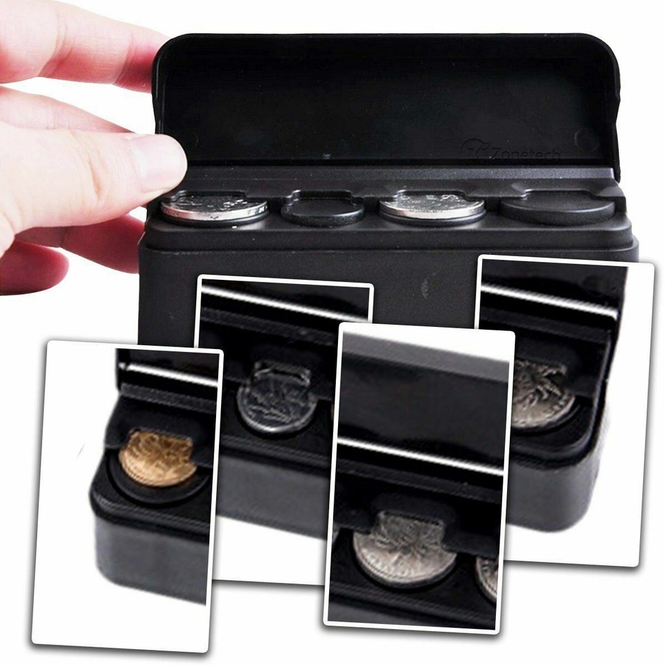Zone Tech Sturdy Car Coin Case Organizer Storage Mini Box Plastic ...