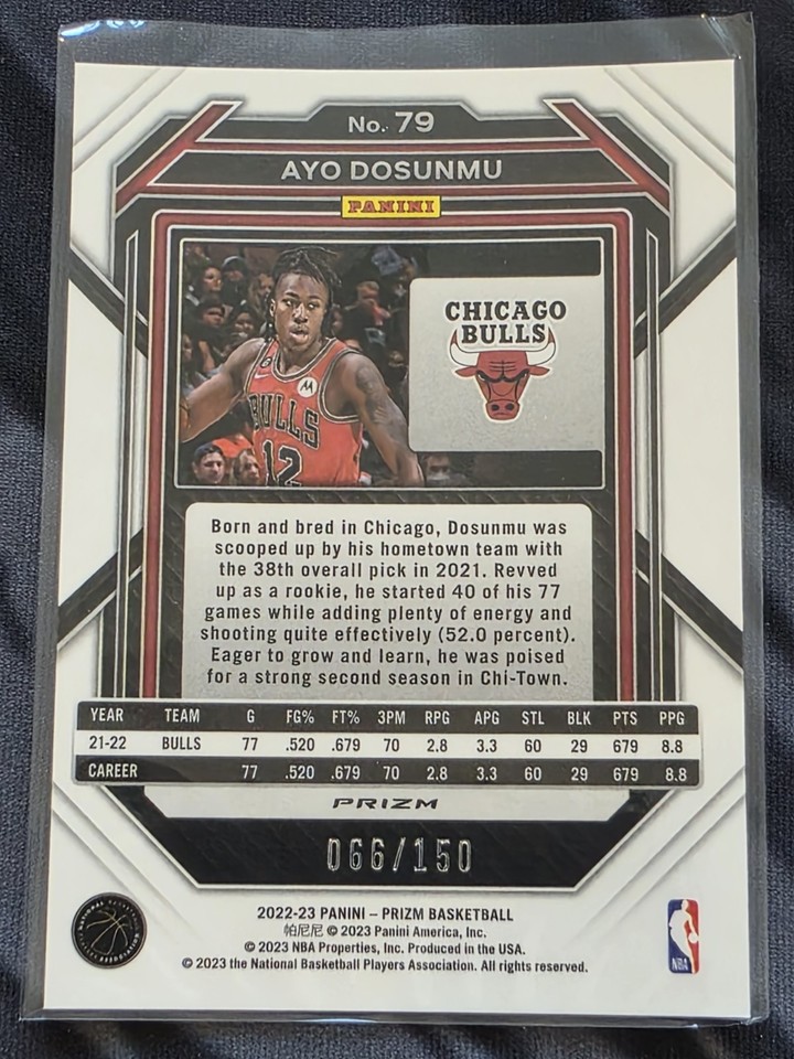2022-23 Panini Prizm - Ayo Dosunmu #79 Premium Factory Set Prizm /150 ...