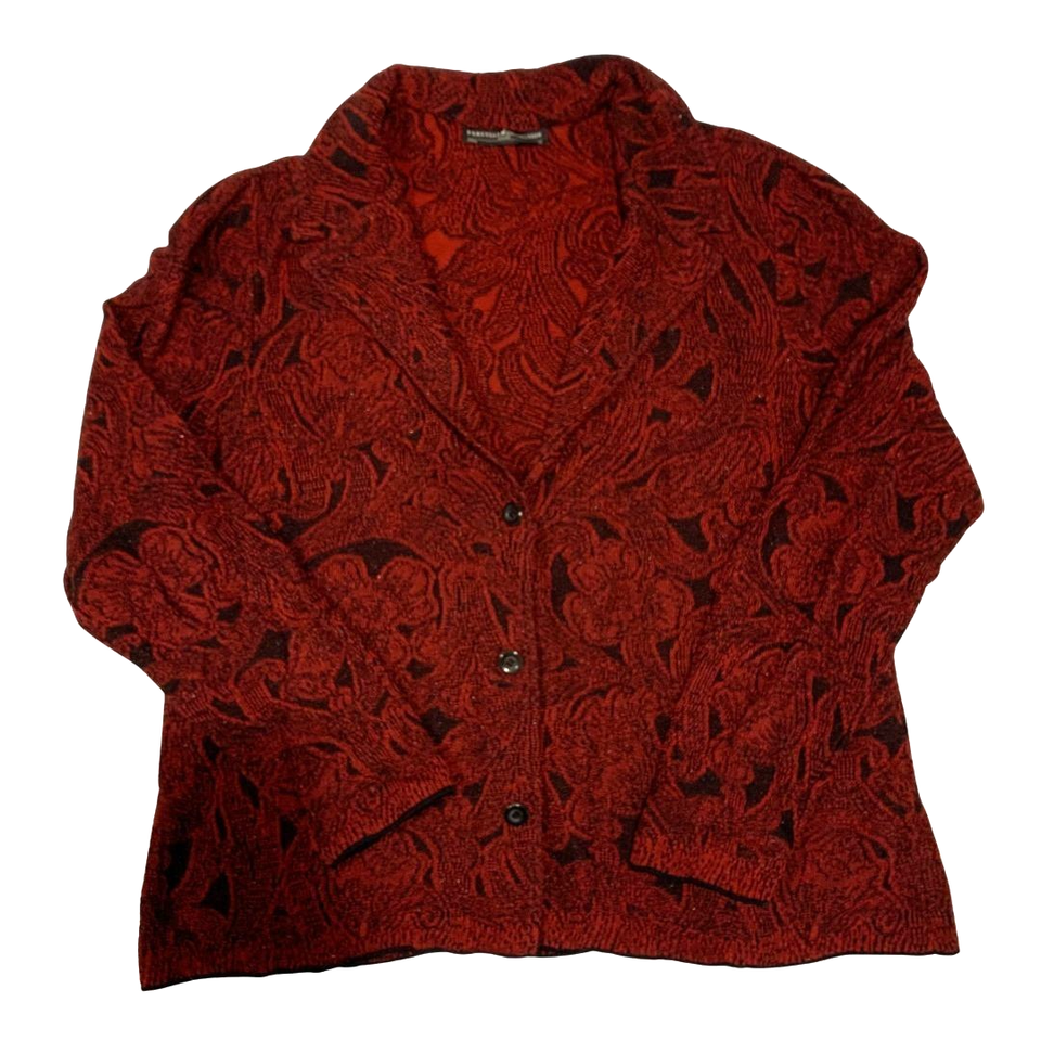 Peruvian Connection Women's Valloween Rosemead Jacket Size XL Red Black ...