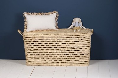 Wicker Storage Trunk with Handle, Large Wicker Storage Chest, Toy ...
