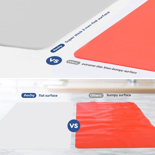 AECHY Extra Large Silicone Mat 36”x24”x0.08”, 36"L x 24"W, Clear ...