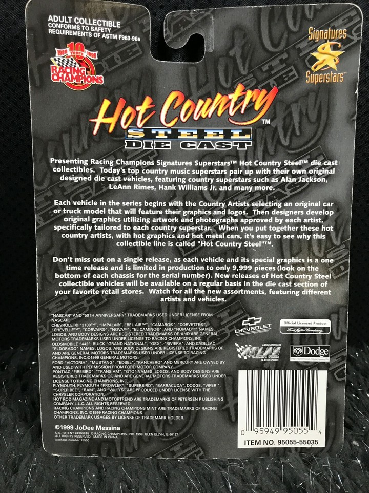Racing Champions Hot Country Steel Die Cast Joe Dee Messina Issue # 35 ...