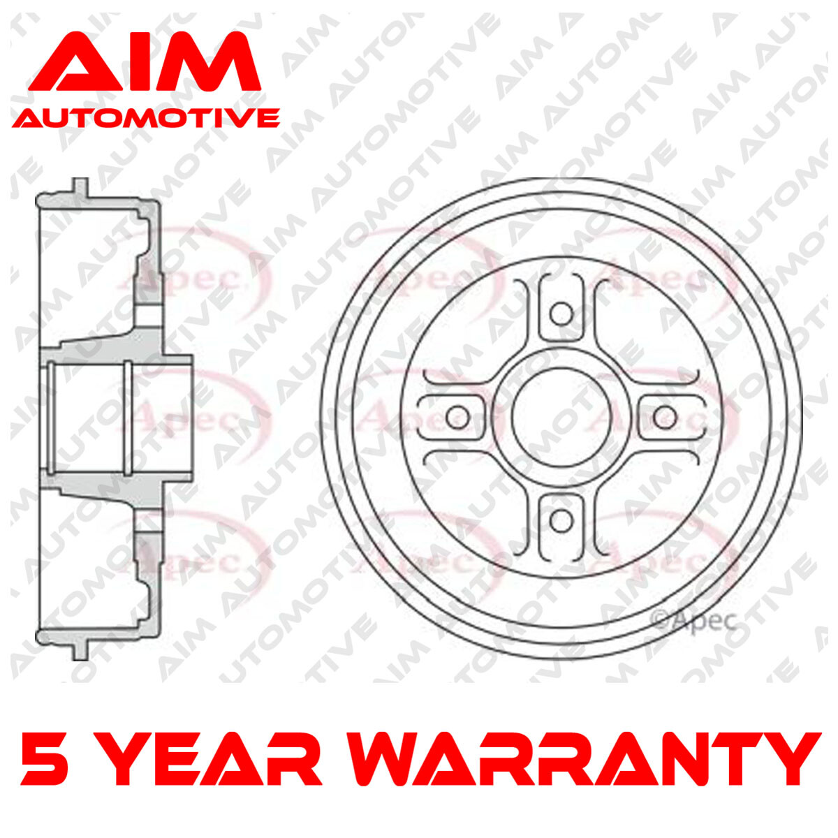 Brake Drum Rear Aim Fits Nissan Micra Note Renault Clio Modus ...