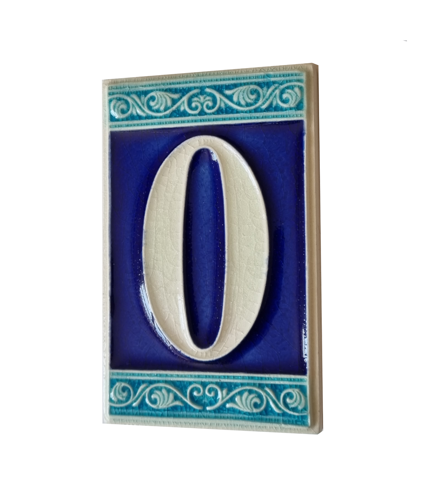 11 x 7 cm Rome Hand-painted Phosphorescent Ceramic Blue Number and ...