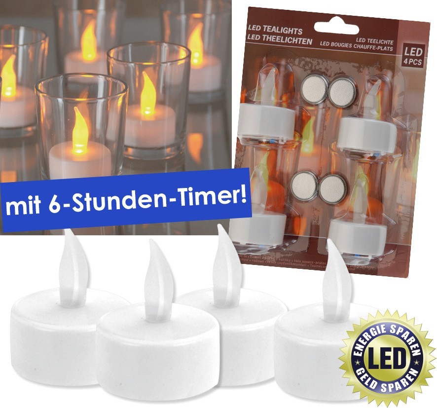 LED Teelichter Timer elektrische Teelichter LED Kerzen Teelicht mit ...